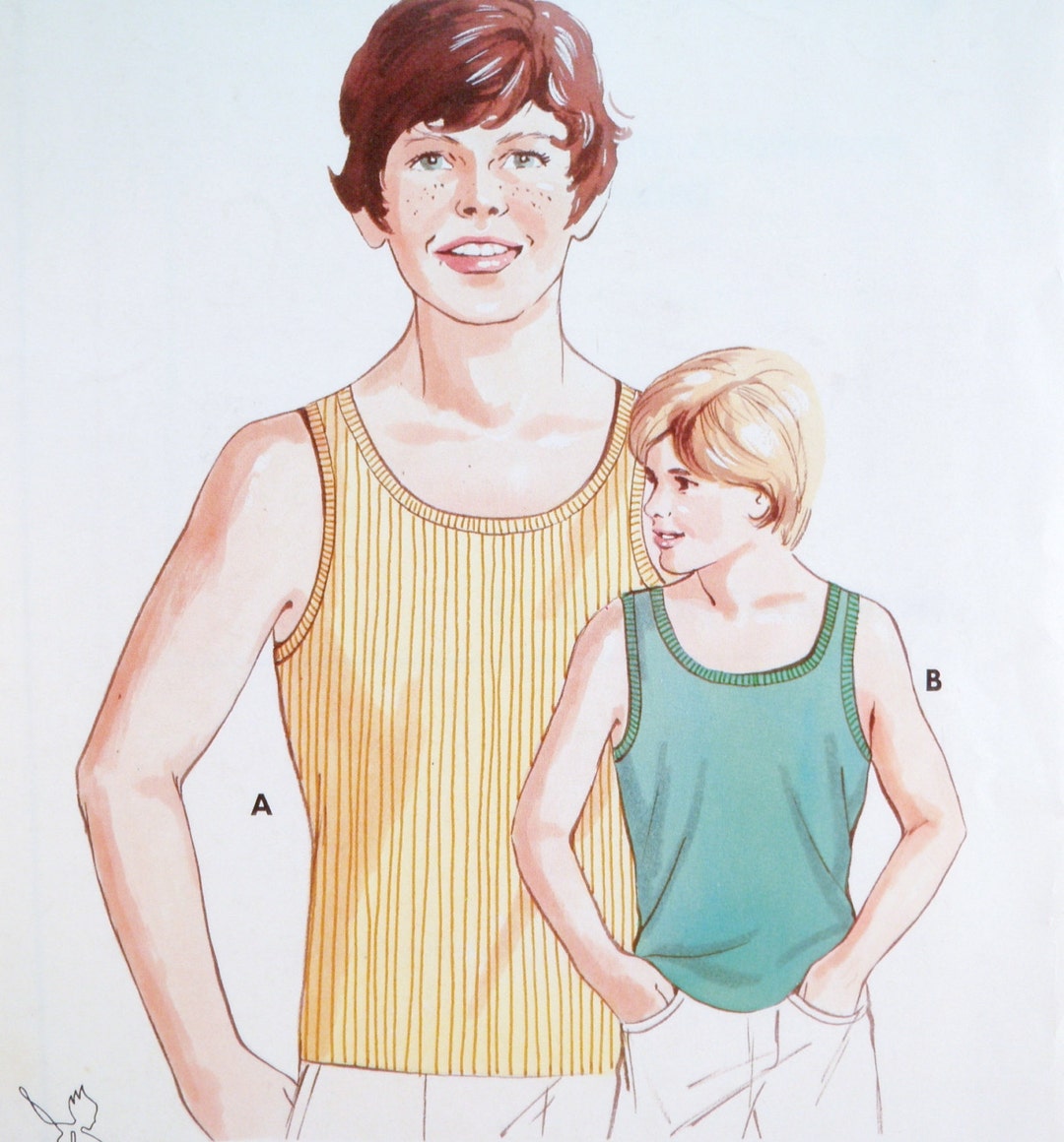 Easy Tank Top Pattern Boys Classic for Stretch Knit W/ Ribbing Finish ...