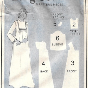 Nightgown Pattern Nighty Hooded Robe Square Front Yoke Pajamas ...