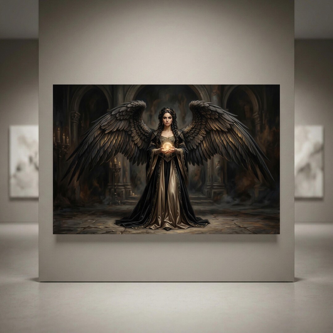 Dark Angel Canvas Wall Art Ready to Hang Stretched Gallery Wrapped ...