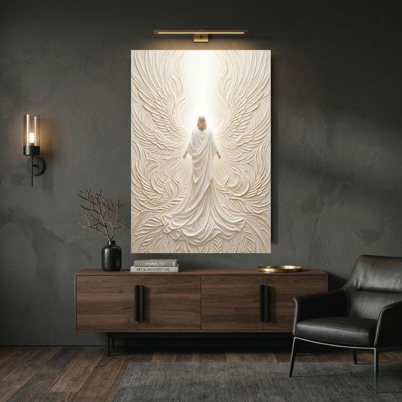 Jesus Angel Wings Canvas Wall Art: Spiritual Christian Home Decor - Etsy