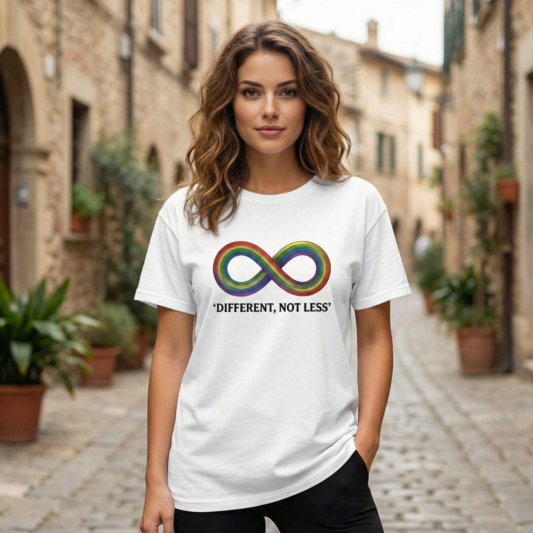 Different Not Less Autism Infinity Shirt Comfort Colors Tee Rainbow ...