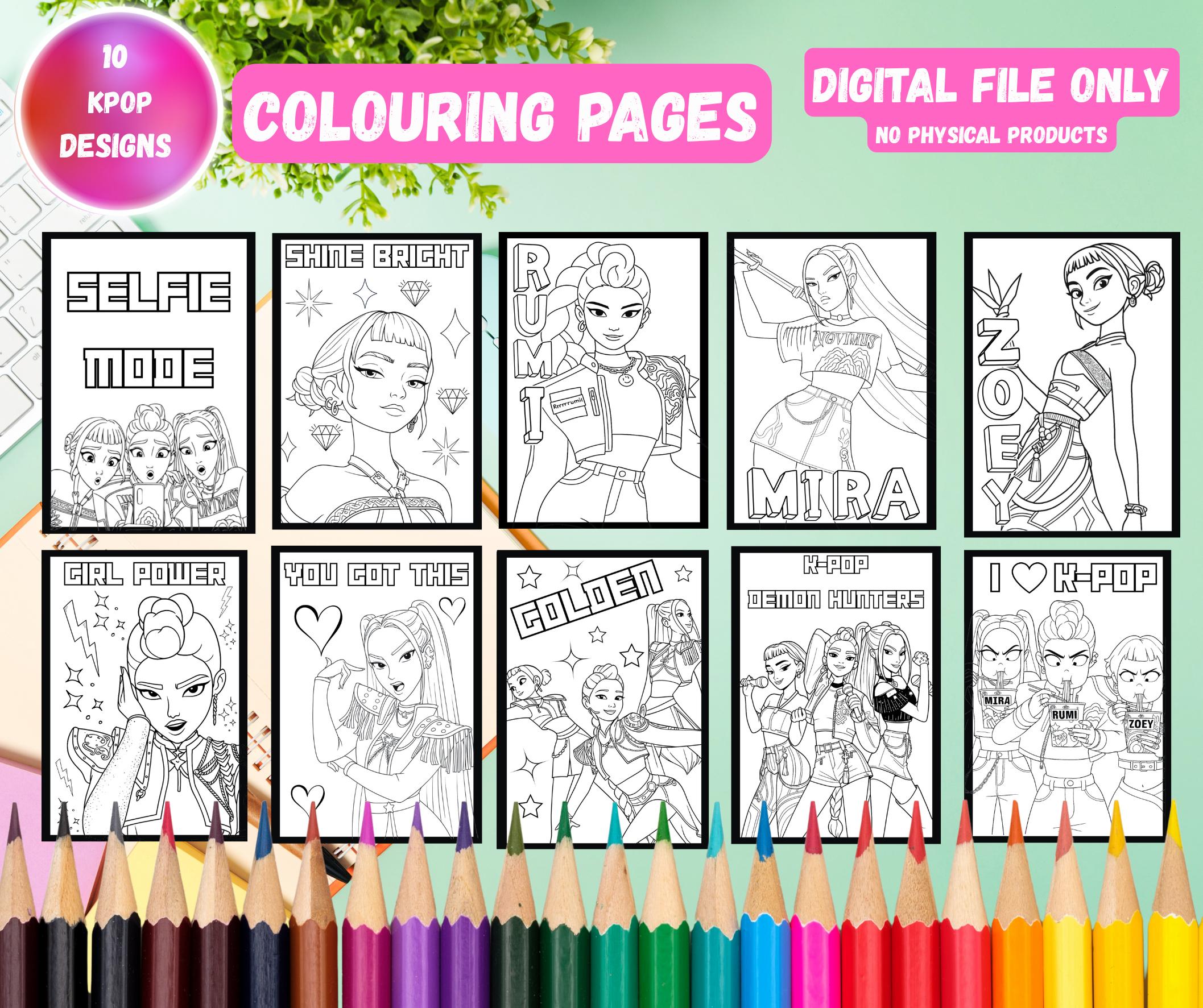 Kpop Demon Hunters Stationery Bundle | Planner, Coloring Pages (digital ...