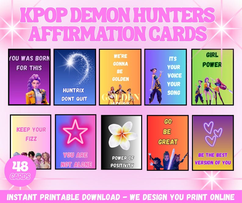 Kpop Demon Hunters Affirmation Cards | Self-love, Positive Quotes - Etsy