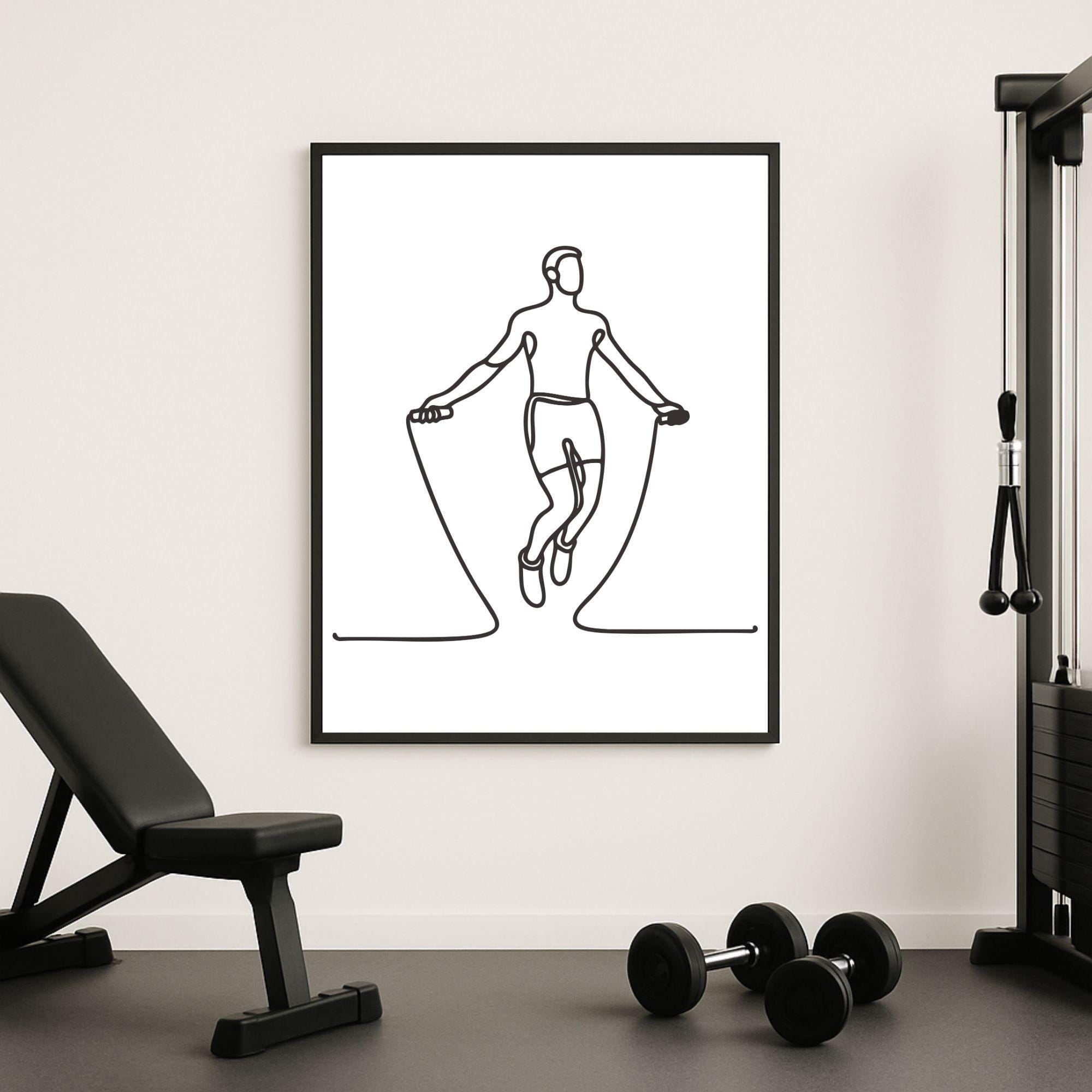 Minimal Line Art Gym Wall Art Bundle 10 | Fitness Digital Posters Set ...