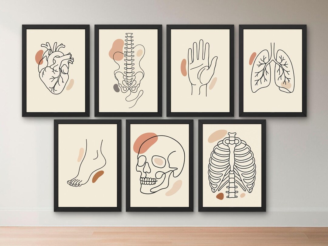Minimal Body Line Set With Canvas Texture - Etsy