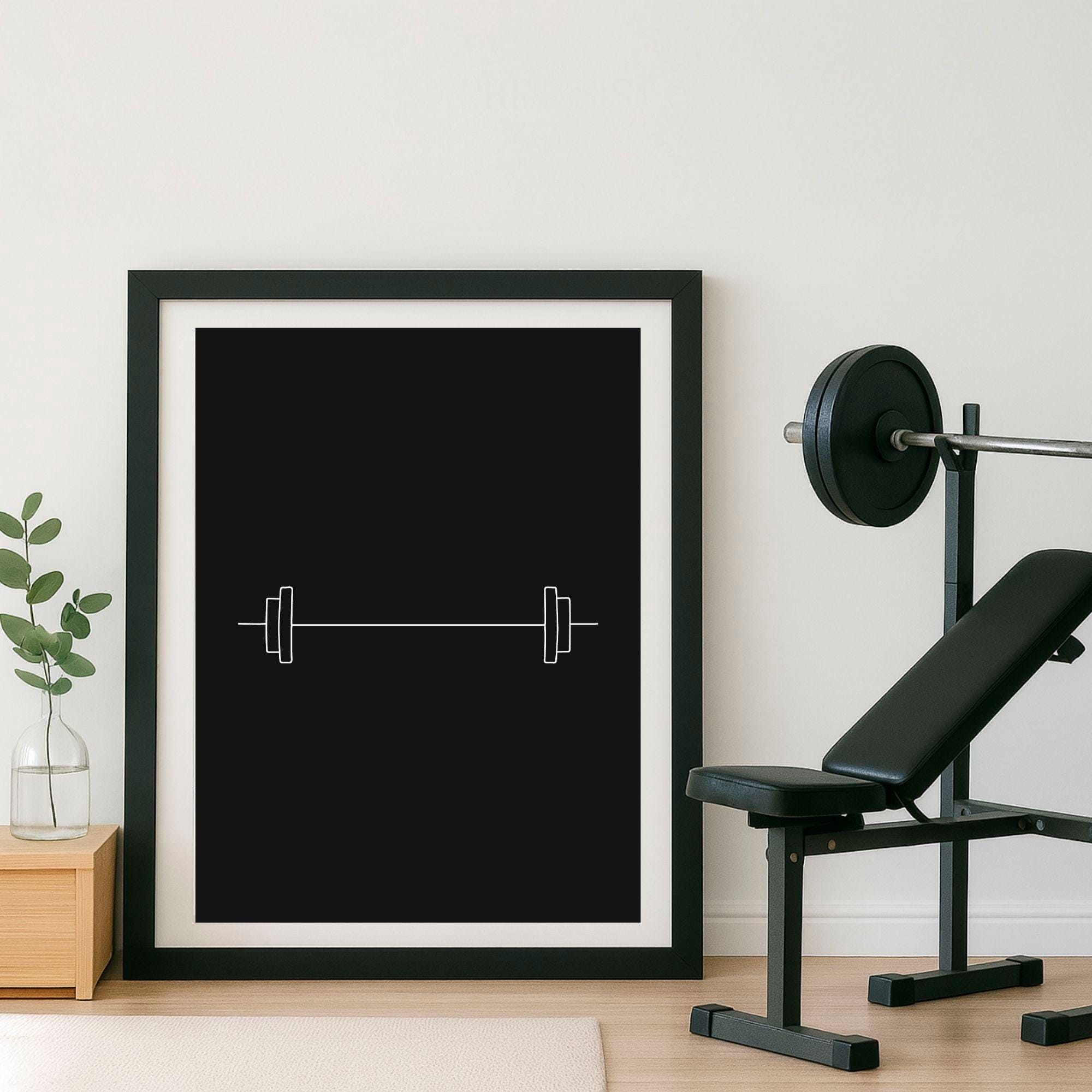 Minimal Gym Line Art Set, Black Fitness Wall Prints - Etsy