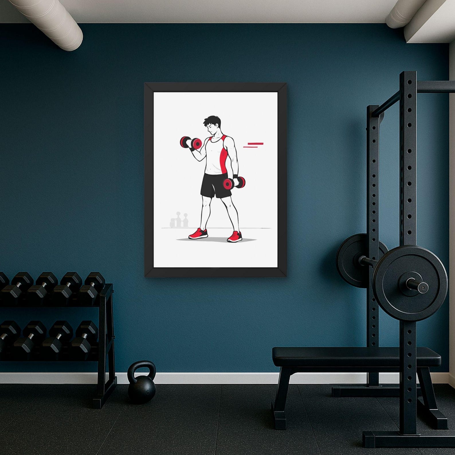 Minimal Gym Workout Canvas Prints, Modern Fitness Wall Decor Set - Etsy