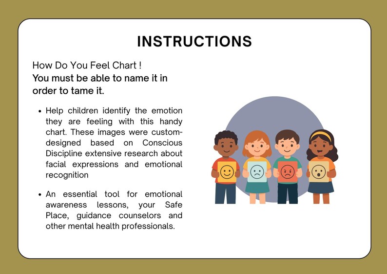 Feelings Chart for Kids | Emotions Poster Printable | Calm Corner Tool ...