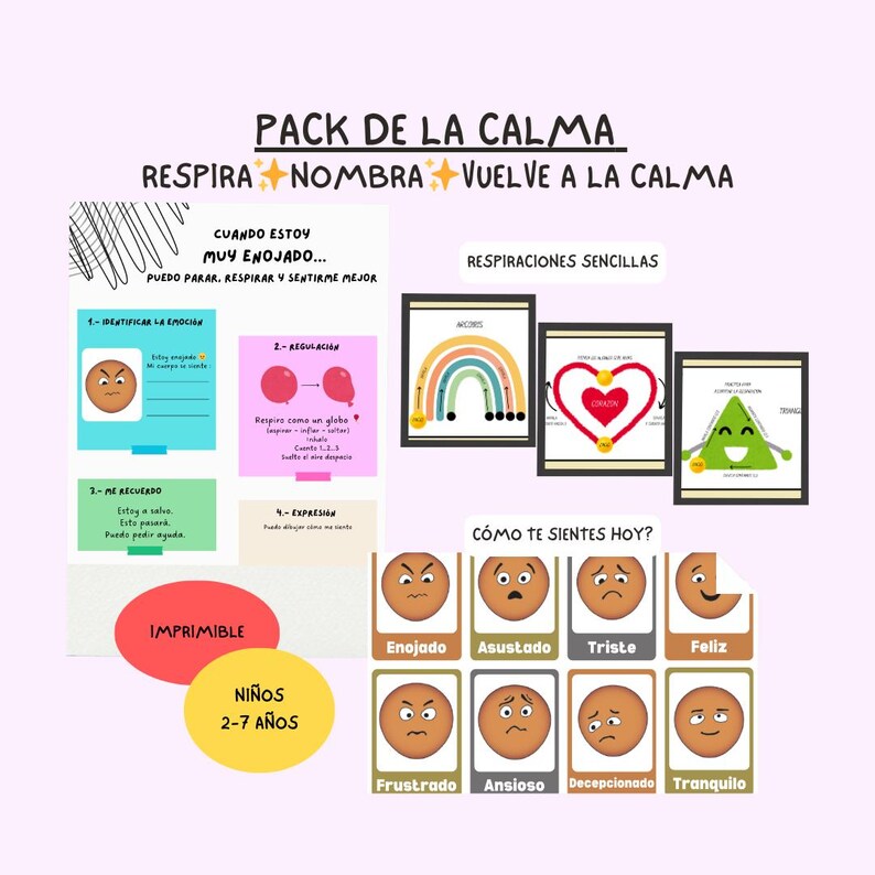 Pack Calma Infantil | Regulación Emocional para Niños | Enfado ...