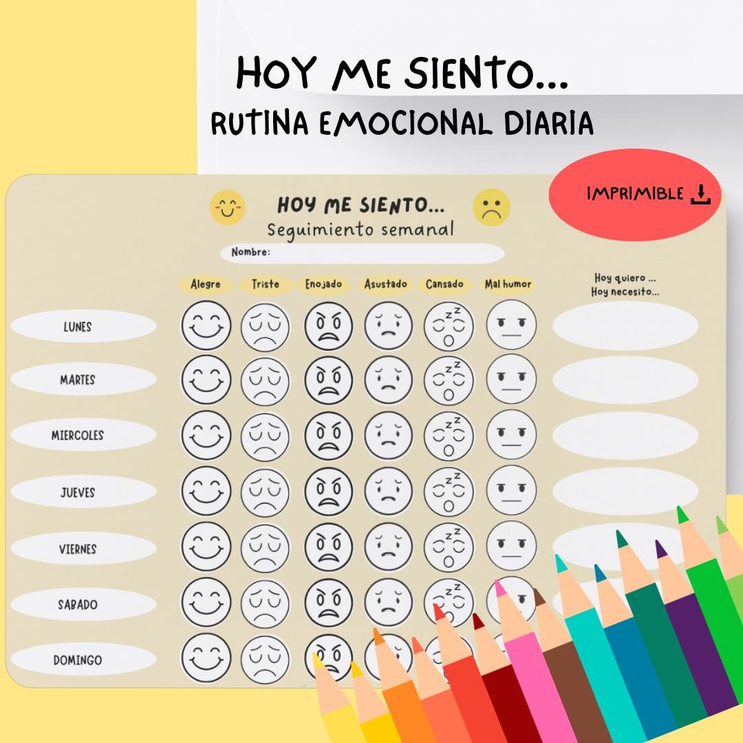 Today I Feel Chart for Kids | Daily Emotional Routine | Montessori ...