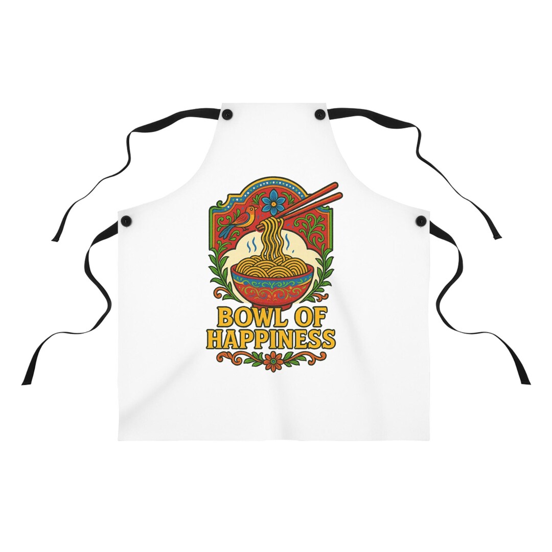 Bowl of Happiness Ramen Apron | Noodle Kitchen Cooking Apron in Truck ...