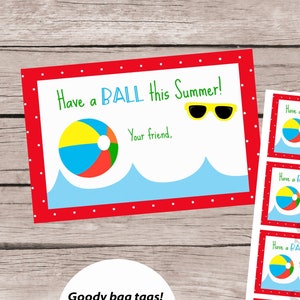 Goody Bag Tags Have a Ball This Summer Printable Digital - Etsy