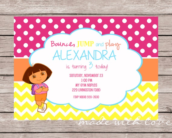 Dora Ticket Invitations