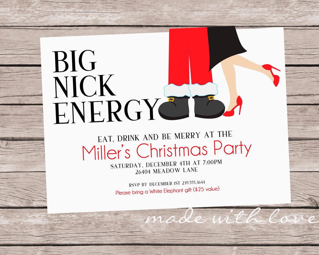 Big Nick Energy Party Invitation, 5x7, Personalized and Printable - Etsy