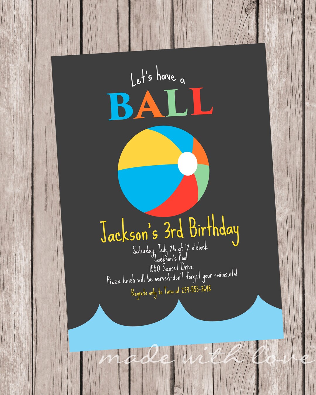 Let's Have a Ball Party Invitation, Personalized and Printable, 5x7 - Etsy
