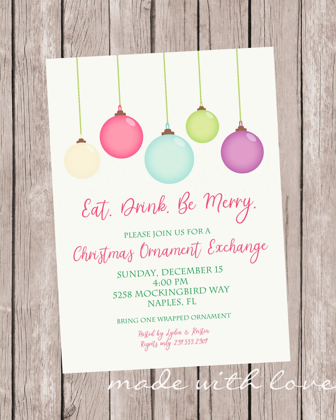 A Holiday Party Invitation, Personalized and Printable, 5x7 - Etsy