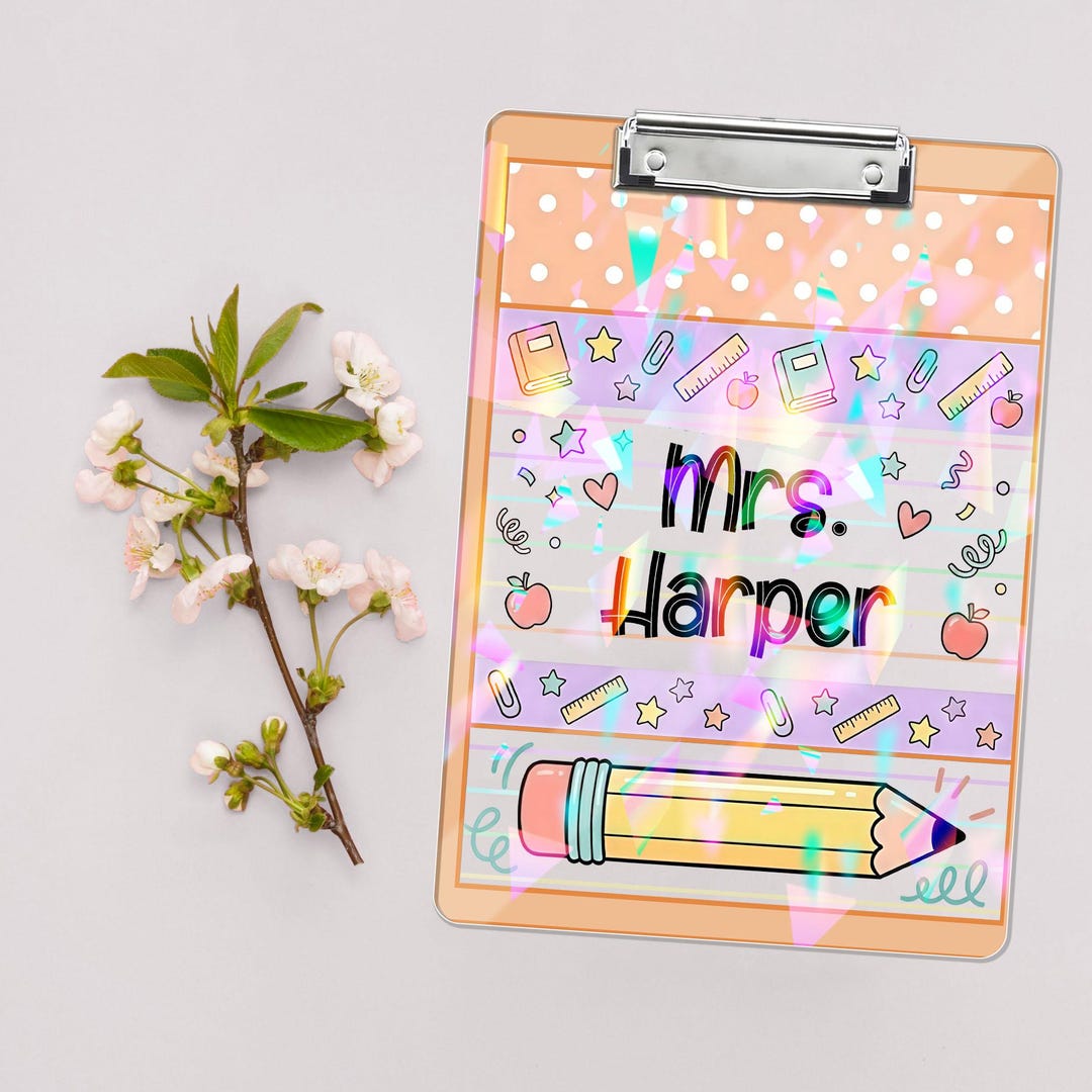 Personalized Mrs. Harper Teacher Clipboard, Custom Pencil School ...