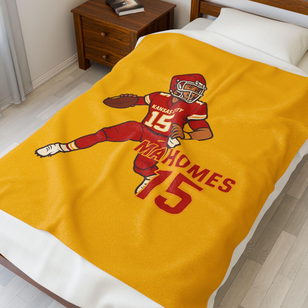 Patrick Mahomes Kansas City Chiefs Plush Blanket, Football Fan Gift ...