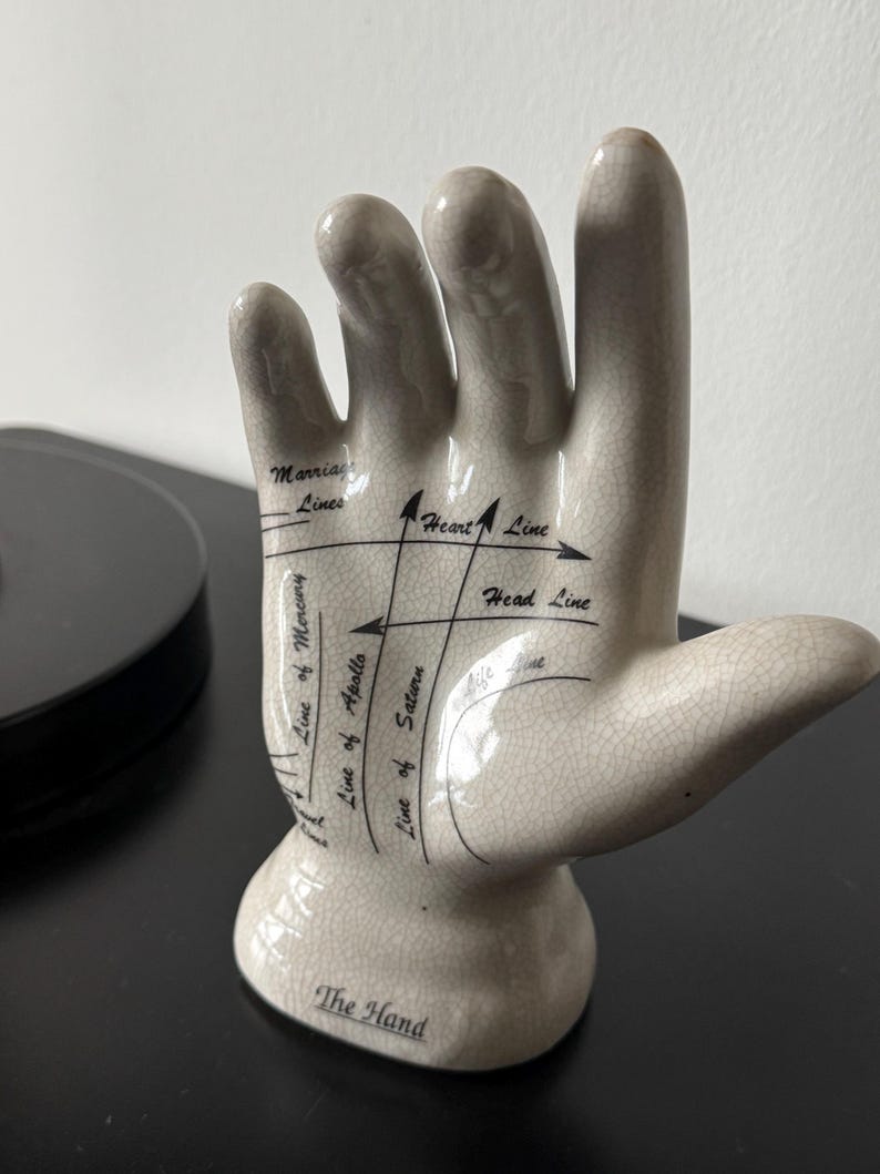 Vintage Palmistry Hand Sculpture – Ceramic Fortune Teller Decor - Etsy