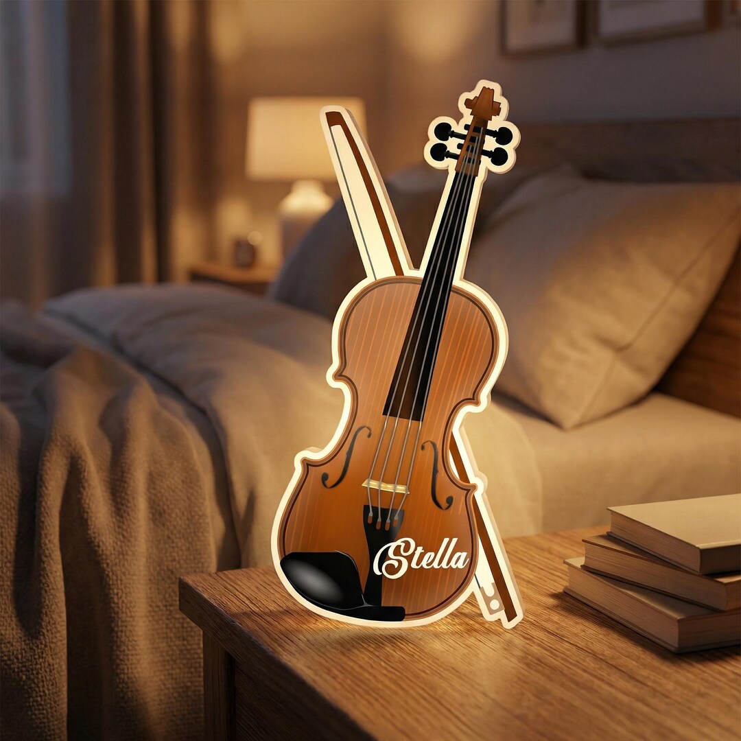 Personalised 3D Musical Instrument Light Box, Custom Musical Instrument ...