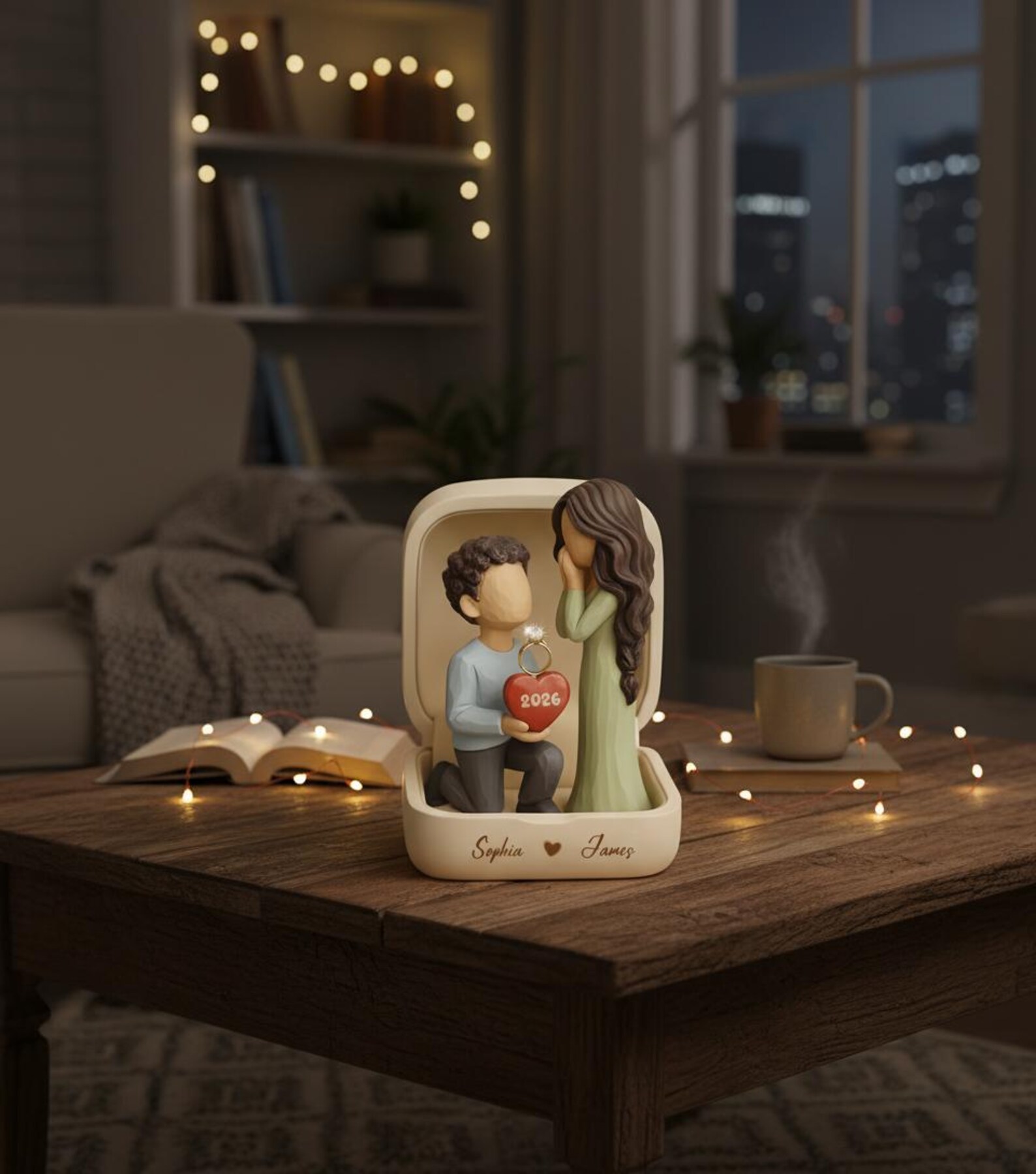 Personalized Couple Marriage Proposal Night Light, She Said Yes Acrylic ...