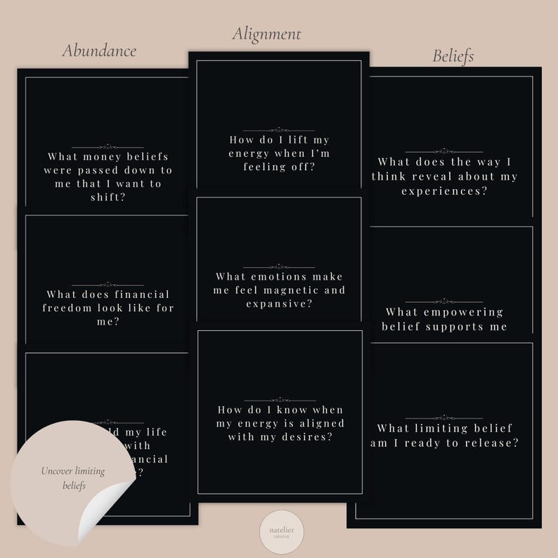 300 Journaling Prompts for Manifestation, Precropped Pngs for ...