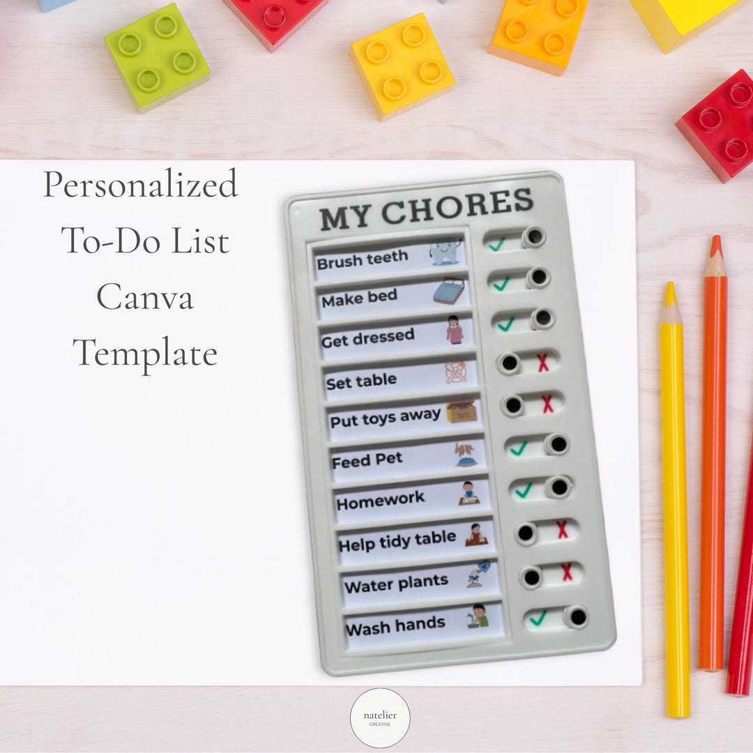 Kids to Do List Template, Chore Chart for Kids Printable, Morning ...