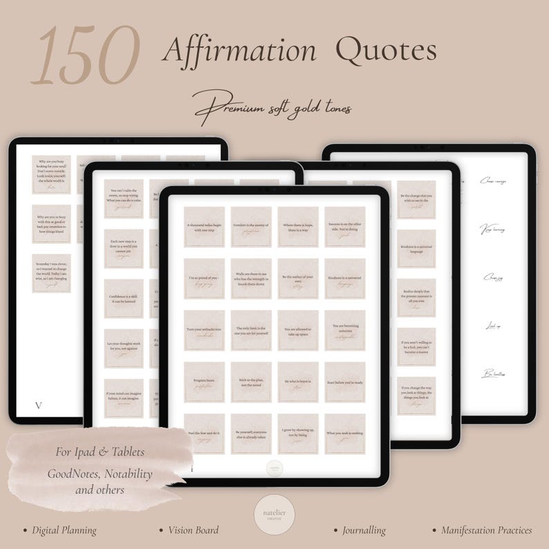 Affirmation & Motivation 150 Goodnotes Stickers | Digital + Printable ...