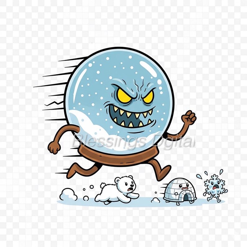 Funny Angry Snow Globe PNG | Creepy Christmas Sublimation Design ...