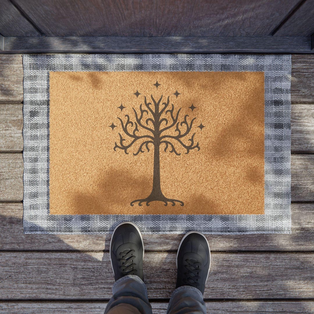 LOTR Inspired Door Mat | Gondor Tree Home Decor | Personalized Welcome ...