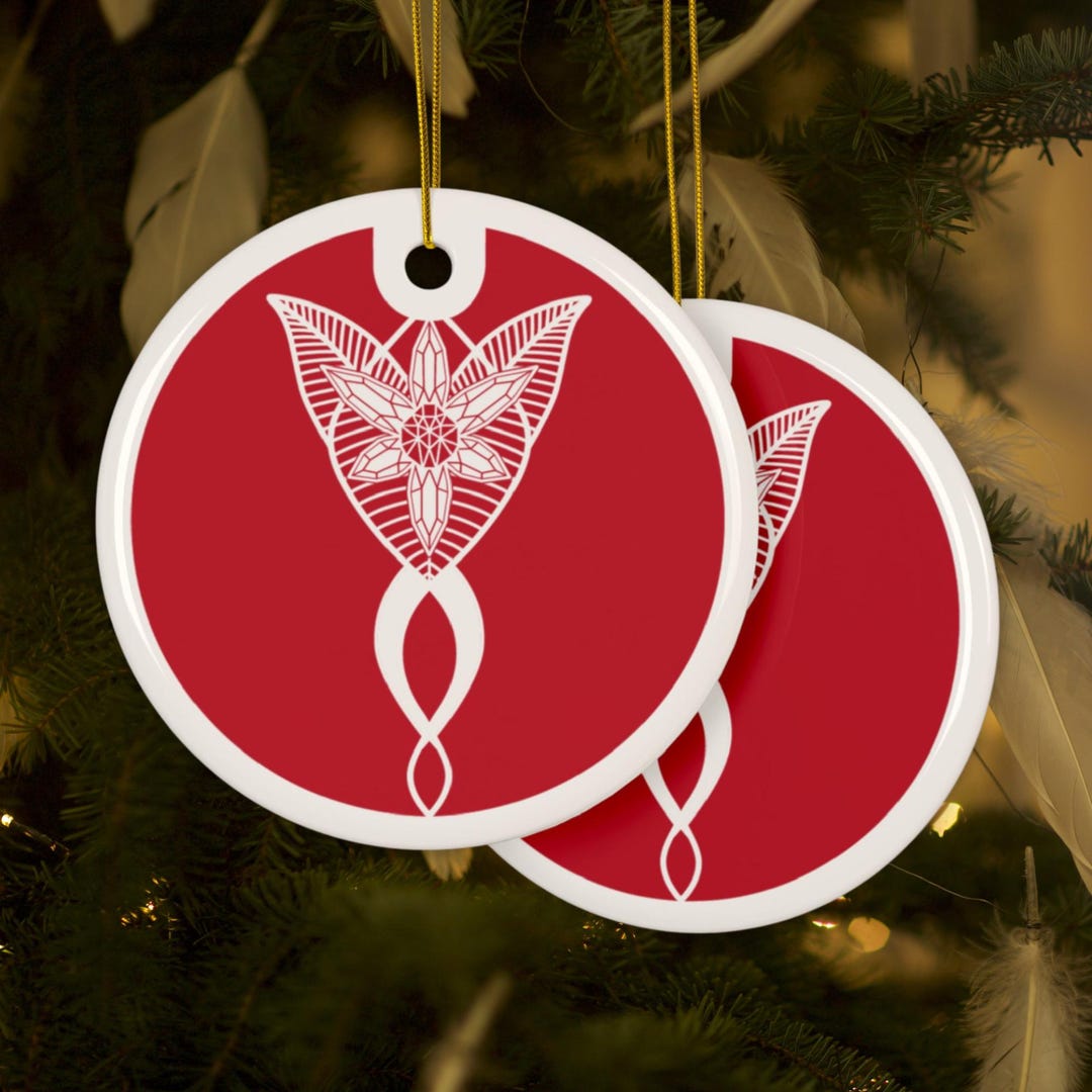 Lord of the Rings Elven Fandom Christmas Decor | Double-sided Ceramic ...