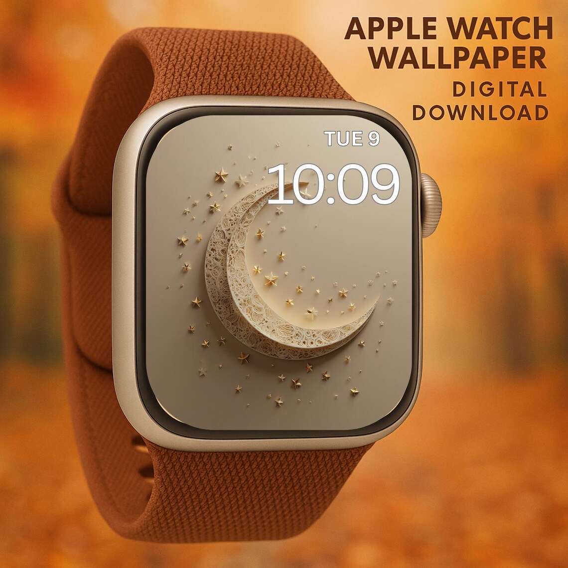 Minimal Cozy Apple Watch Wallpaper | Moon Fall Ghost Watch Face - Etsy