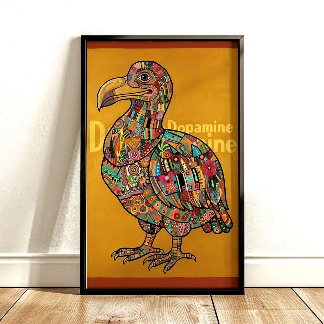 Dopamine Dodo Bird Print | Maximalist Animal Art (digital Download) - Etsy