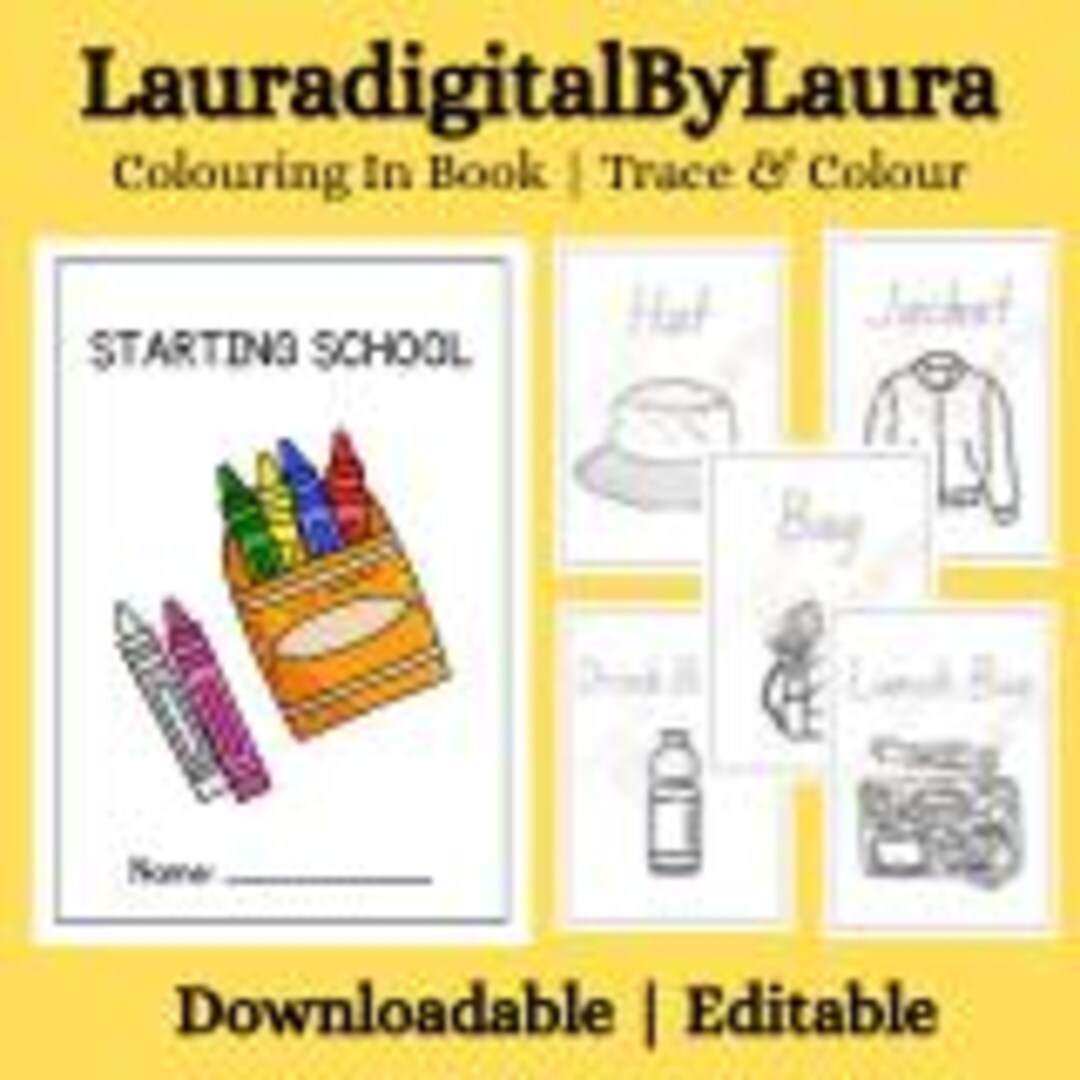First Day of School | Colouring in Book Template | Prep | Foundation ...