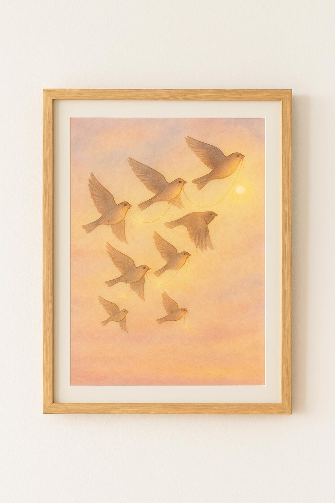 Watercolor Bird Art Print – Whimsical Morning Sky, Hope & Renewal (A3 ...