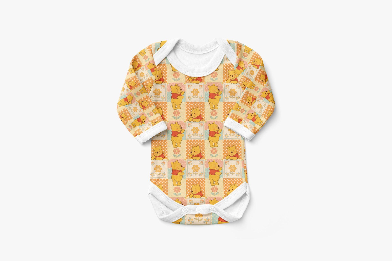 Winnie the Pooh Patchwork Seamless Pattern - Digital Paper for Baby ...