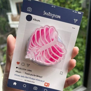 Cute Pink Bones Magsafe Phone Grip: Halloween Magnetic Phone Holder ...