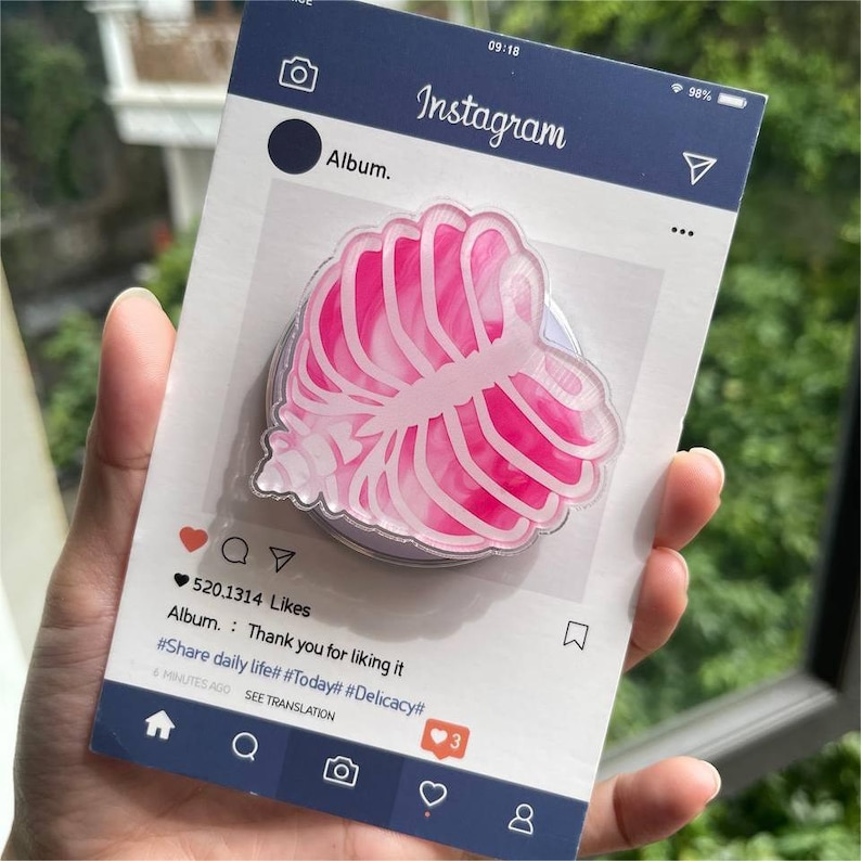 Cute Pink Bones Magsafe Phone Grip: Halloween Magnetic Phone Holder ...