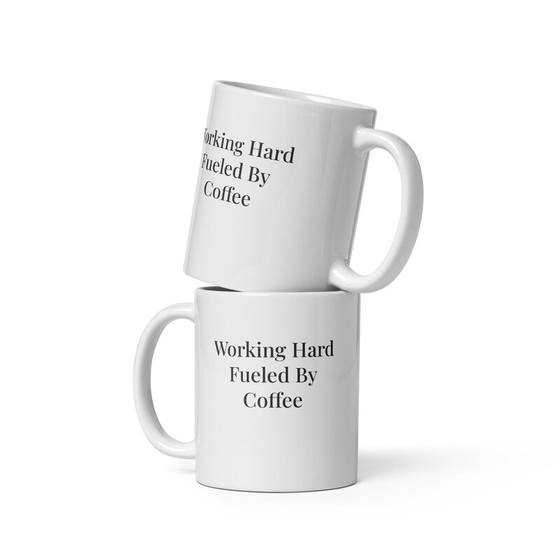 Work Mug – Working Hard Fueled by Coffee, Office Coffee Humor Gift - Etsy