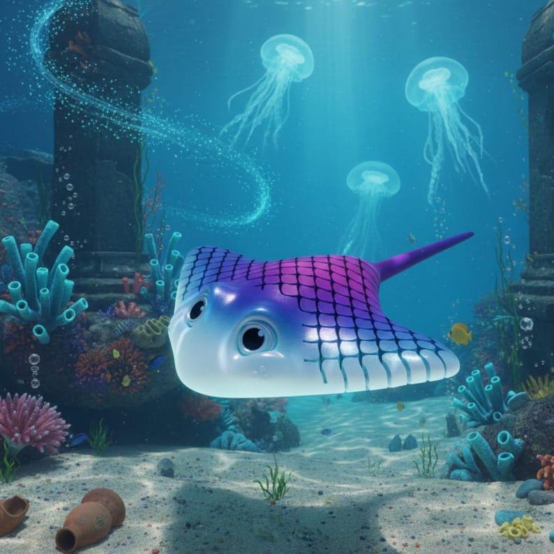 Flexi Articulated Manta Ray STL File | 3D Printable Ocean Toy for Kids ...