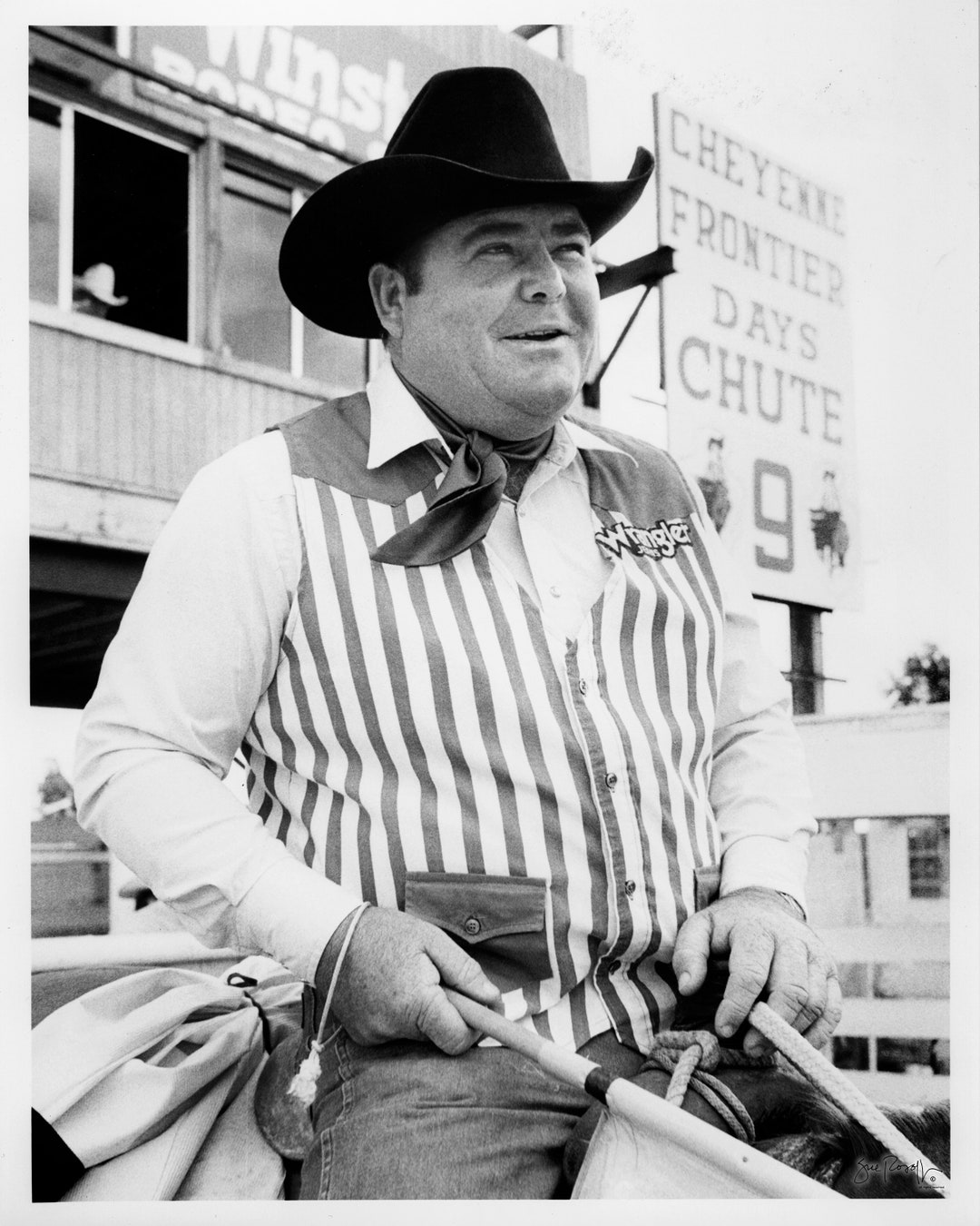 Buddy Lytle, Rodeo Judge, at Chute 9 in Cheyenne for Cheyenne Frontier ...