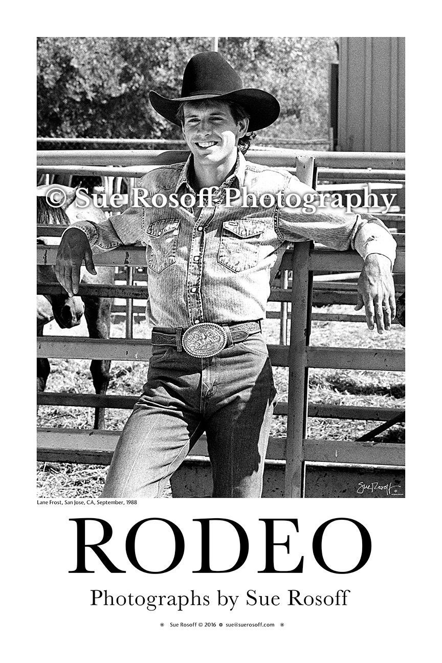 Lane Frost Leaning Against a Panel, San Jose, CA Sept. 1988 12x18 Black ...