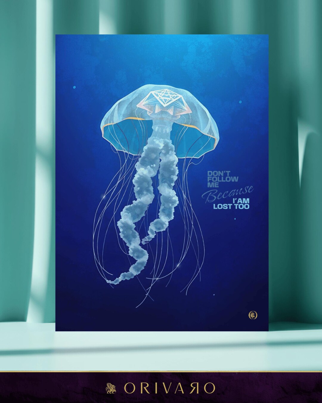 Portrait Lustre Art Print Jelly Fish Art Poster Fun - Etsy