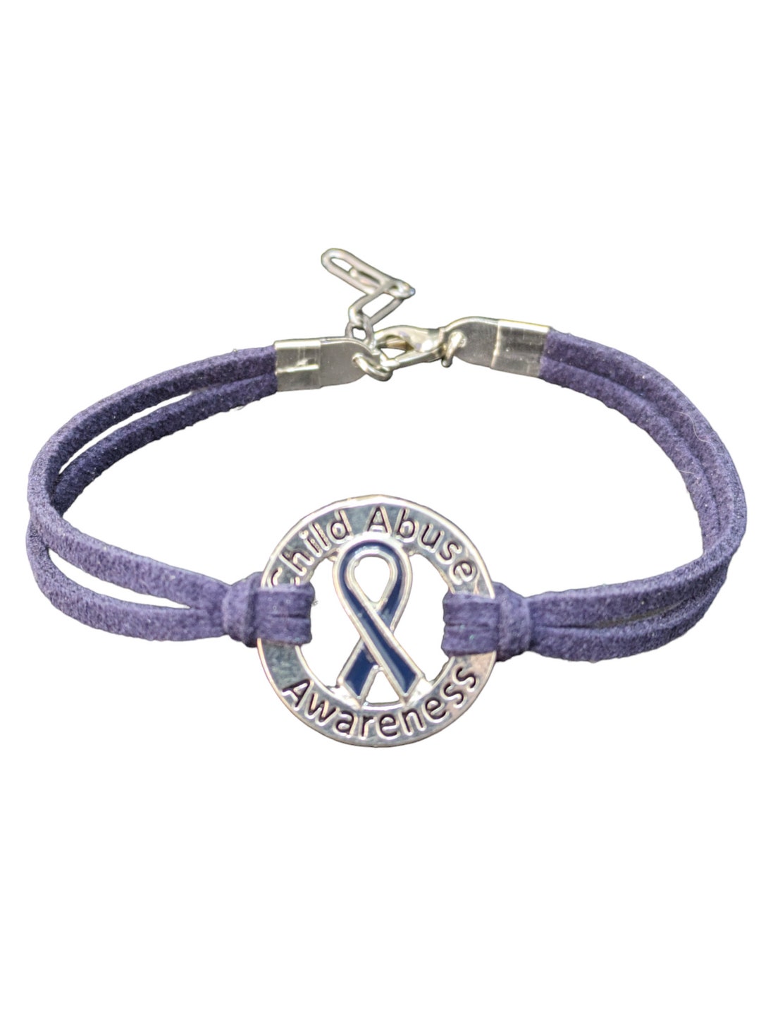 Child Abuse Awareness Bracelet: Blue Ribbon Faux Suede Leather - Etsy
