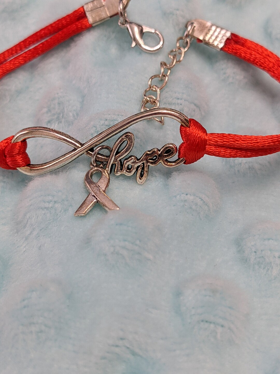 Red Awareness Bracelet Addiction AIDS Heart Health MADD Red Ribbon Week ...