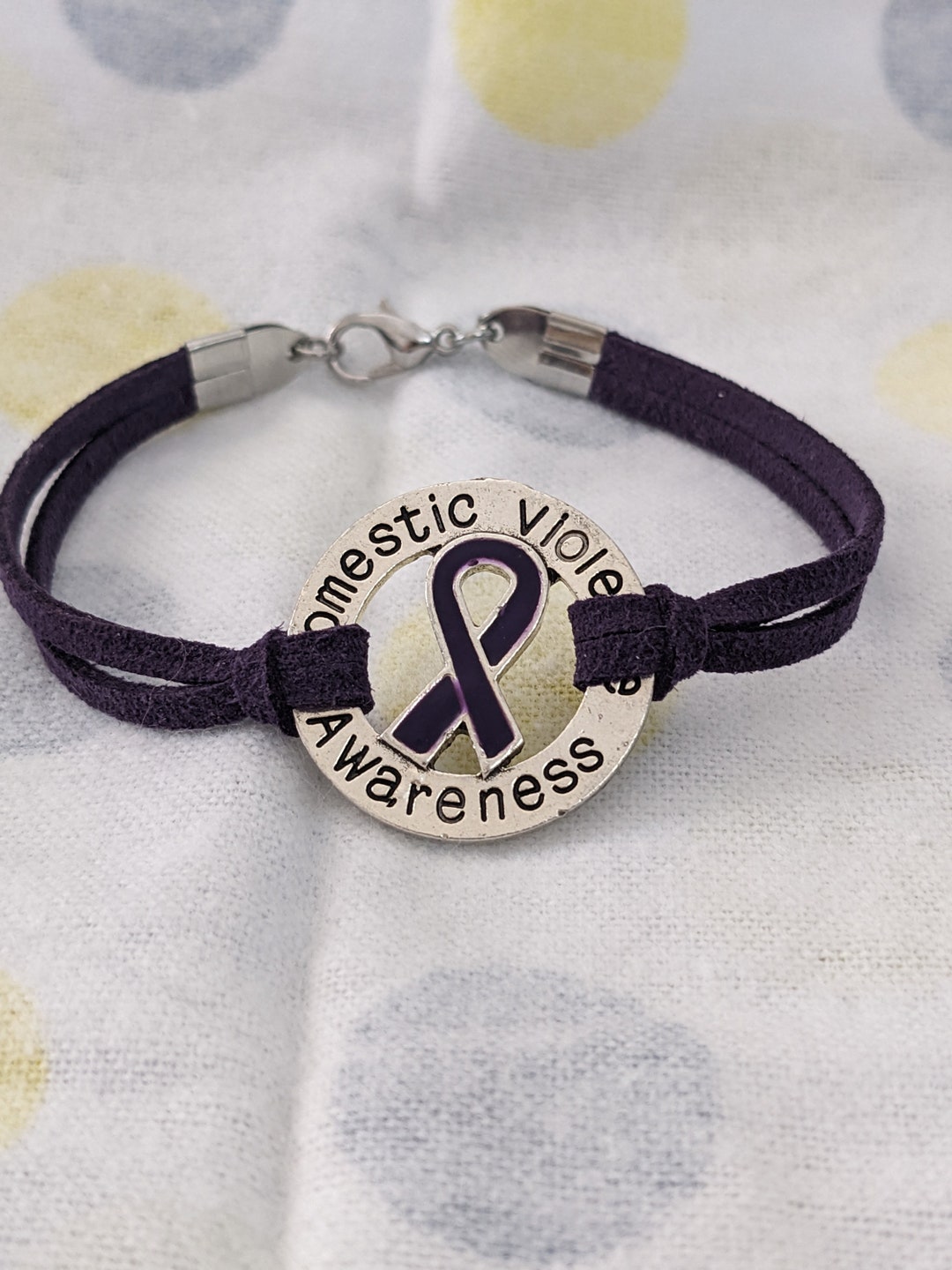 Awareness Domestic Abuse, Heart Ribbon Bracelet, Domestic Violence ...