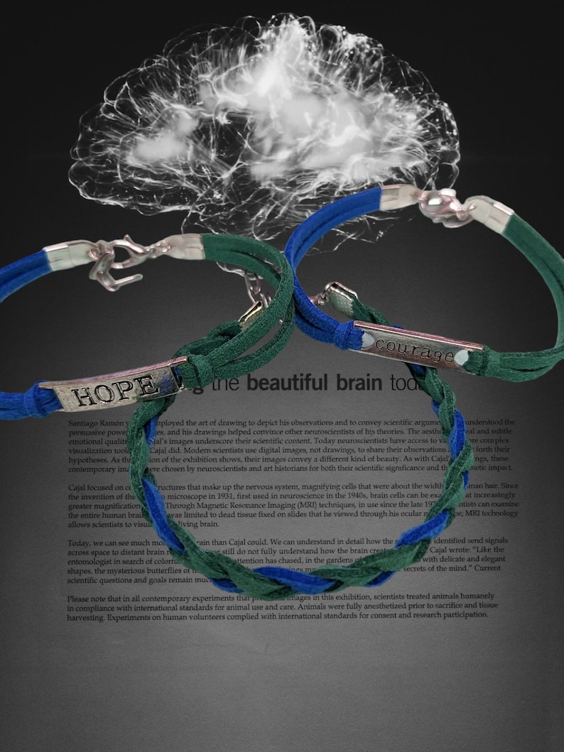 Traumatic Brain Injury Awareness Bracelet: Handmade Faux Suede Jewelry ...