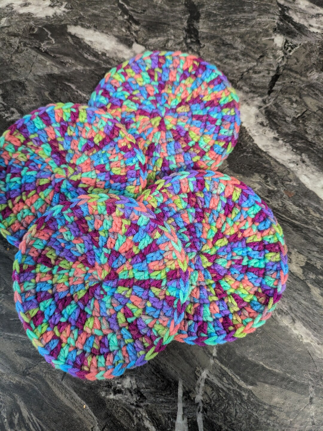 Colorful Handmade Crochet Coasters, Set of 4 - - Etsy