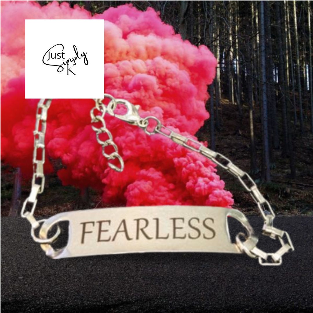 Fearless Bracelet: Stainless Steel Inspirational Cuff - Etsy