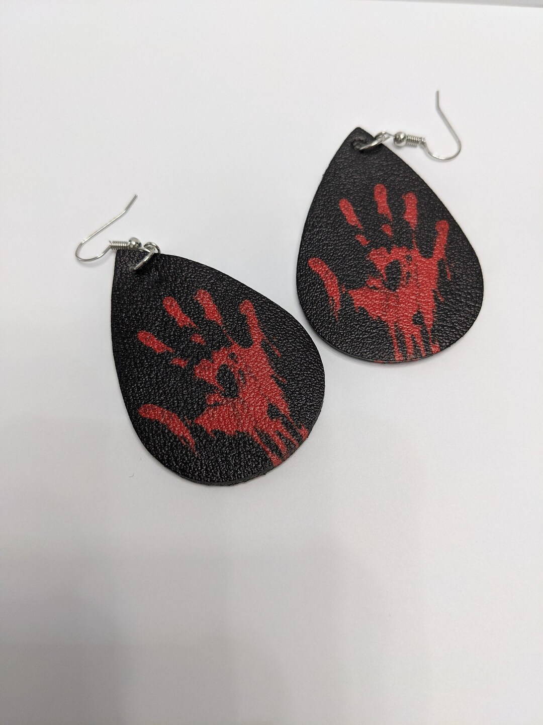 Bloody Handprint Halloween Earrings - Etsy